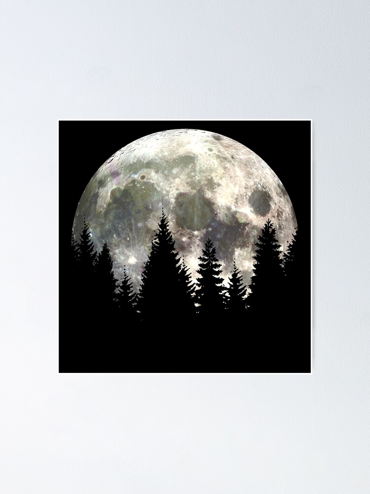 Acrylic Winter Moon } pine tree and moon phase painting Art ...