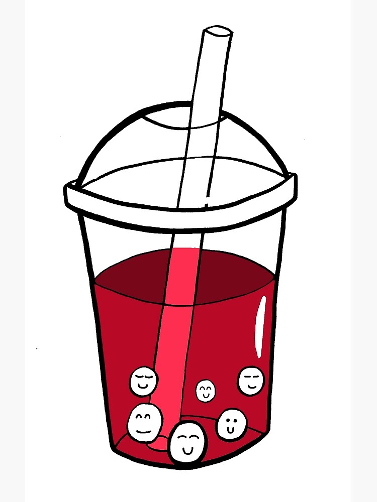 "Bubble Tea Red | Boba Tea | Bubble Tea Gift | Tapioca Balls | Cute ...