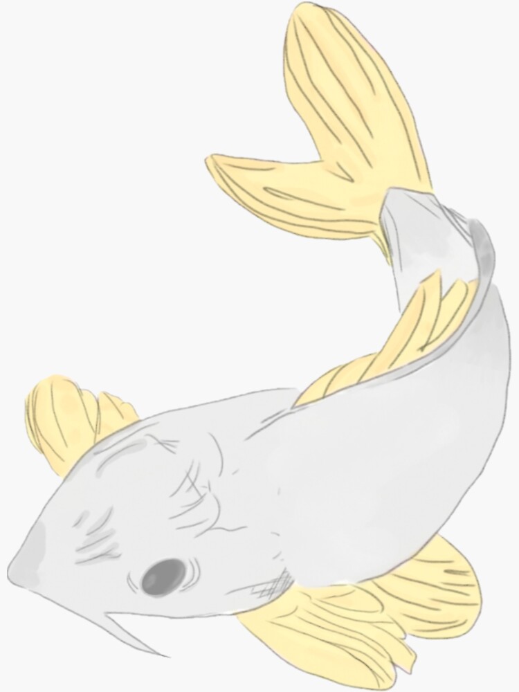 "Yellow Adore You Fish" Sticker for Sale by RUEROSA | Redbubble