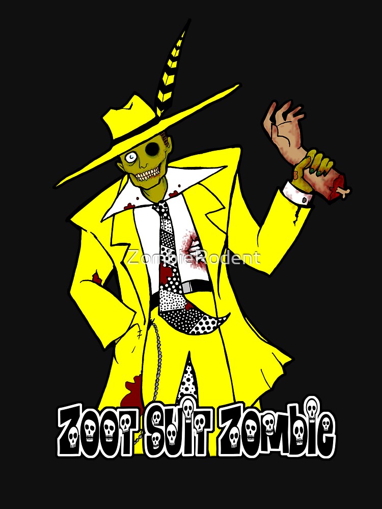 "Zoot Suit Zombie" T-shirt for Sale by ZombieRodent | Redbubble ...