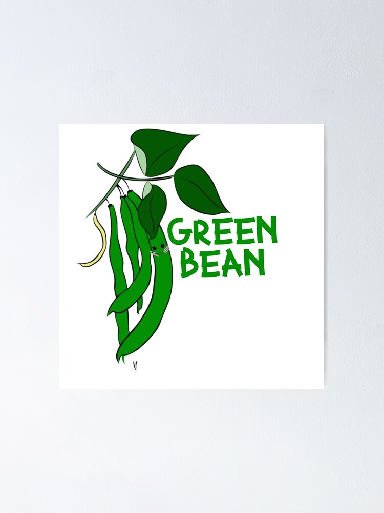 "Anime Green Bean WHITE WITH LOGO" Poster by thephantom1235 | Redbubble