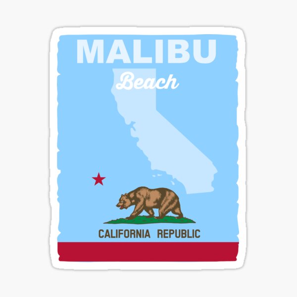"Malibu - California." Sticker for Sale by ishore1 | Redbubble