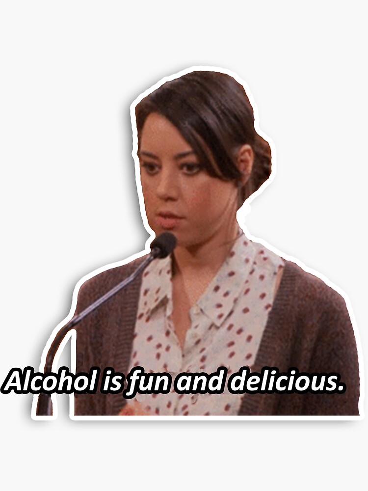 "April Ludgate - alcohol is fun" Sticker for Sale by WillLivingston ...