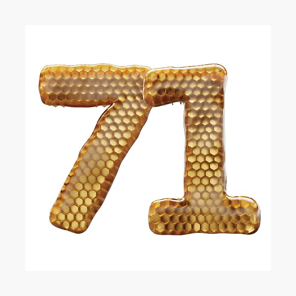 "71 Number 3d Honey Numbers Font" Photographic Print by HelloFromAja ...