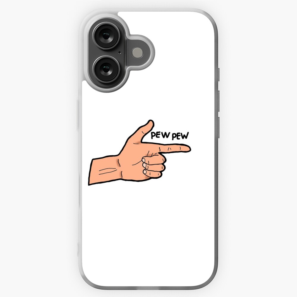 "Pew pew finger gun" Sticker for Sale by Drawnbyted | Redbubble