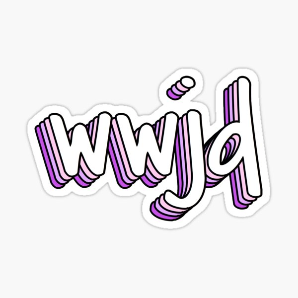 "what would jesus do? x wwjd" Sticker by mansinone3 | Redbubble