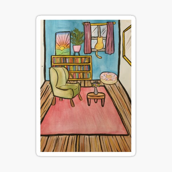 "Living Room" Sticker by derangedstudent | Redbubble