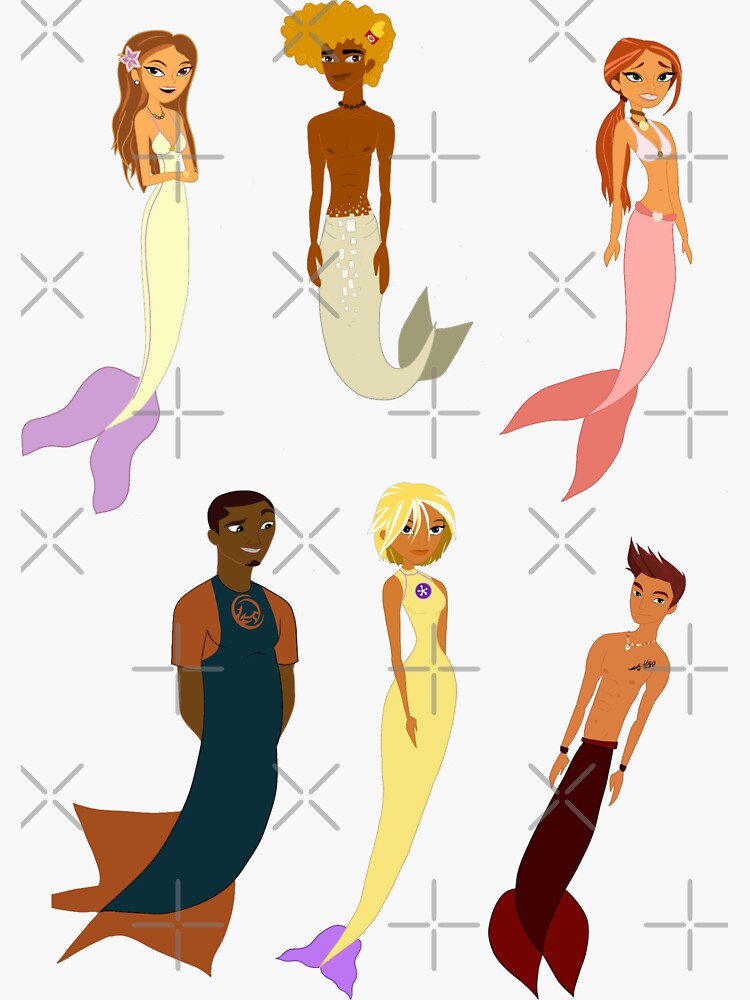 "Stoked mermaids sticker collection" Sticker for Sale by cescas-art ...