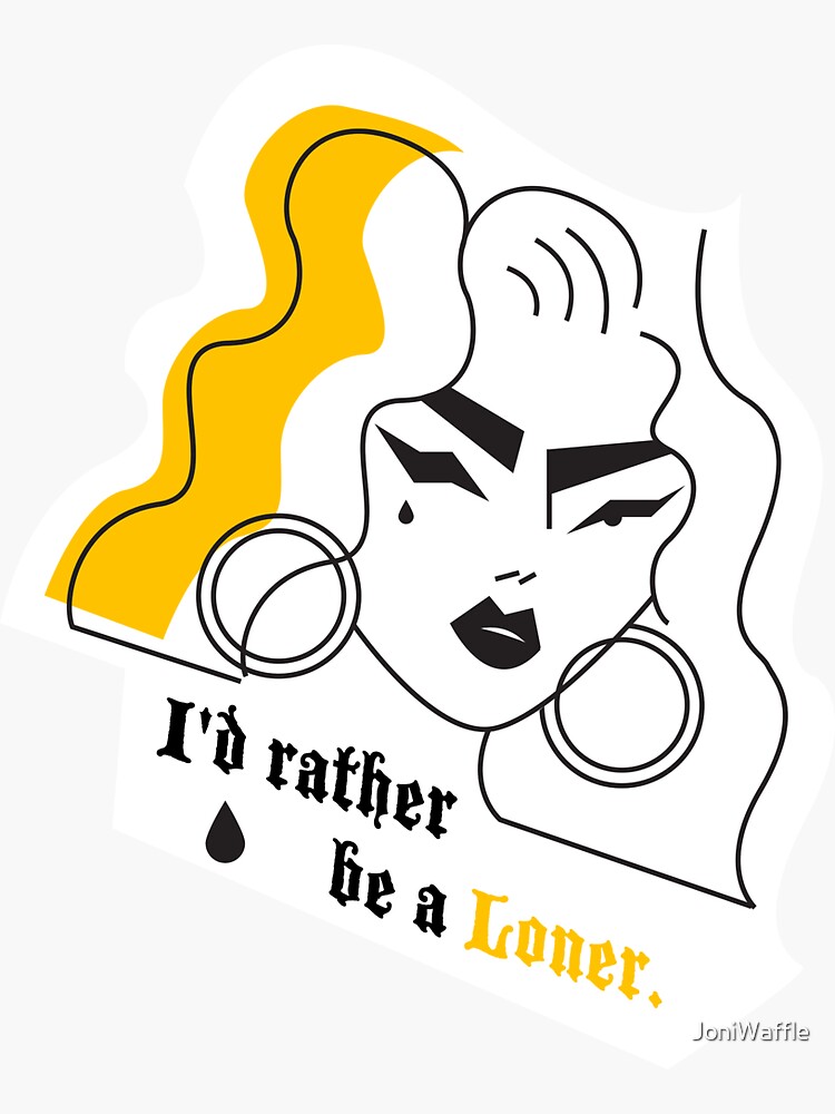 "Loner." Sticker for Sale by JoniWaffle | Redbubble