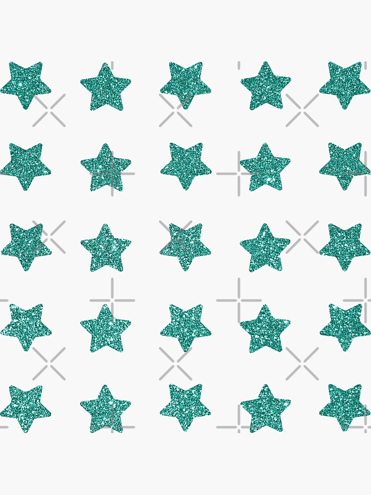 "Green sparkle glitter mini stars " Sticker by OkihanaShop | Redbubble