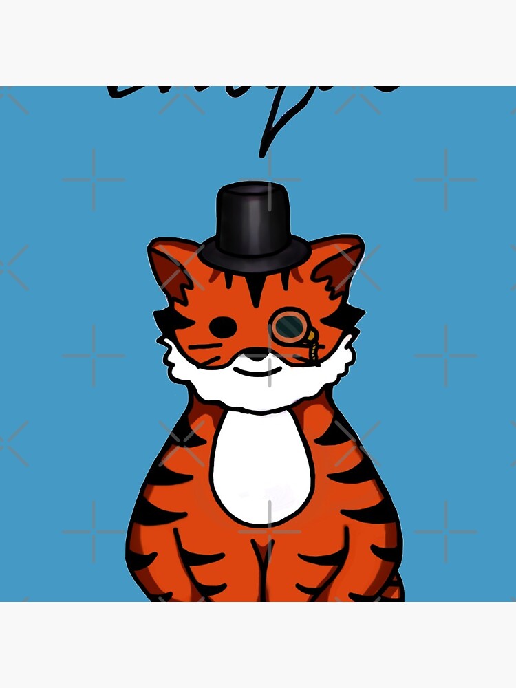 "Funny Thicc Tiger Cartoon With Top Hat and Monocle" Pin for Sale by ...
