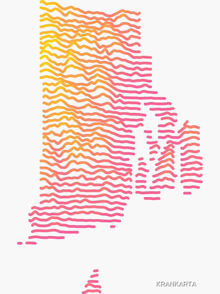 "Rhode Island Map Art - Joy Plot Topography" Sticker for Sale by ...