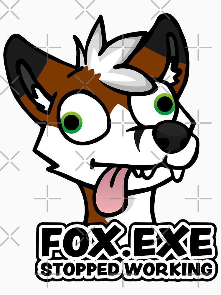 "FOX.EXE Stopped working, Brown" T-shirt for Sale by -Xavi- | Redbubble ...