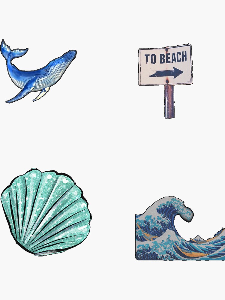 "blue beach summer sticker pack" Sticker by th3a | Redbubble