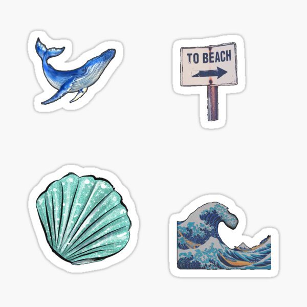 "blue beach summer sticker pack" Sticker by th3a | Redbubble