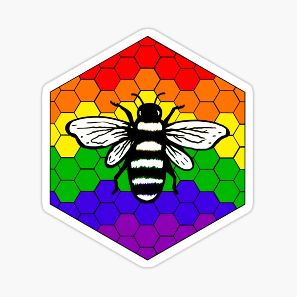 "Rainbow Pride Bee Hive Illustration" Sticker for Sale by allimckee ...