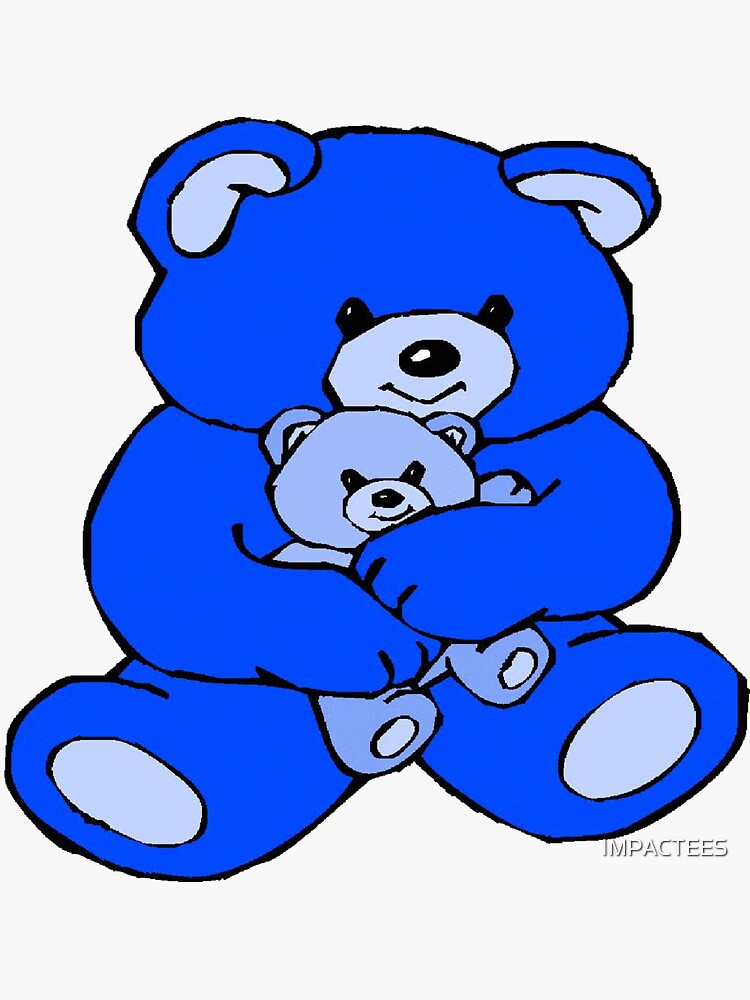 "teddy bear hug blue" Sticker for Sale by IMPACTEES | Redbubble
