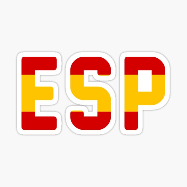 "ESP (Spain) Flag Red / Gold / White Background" Sticker by PEK1787 ...