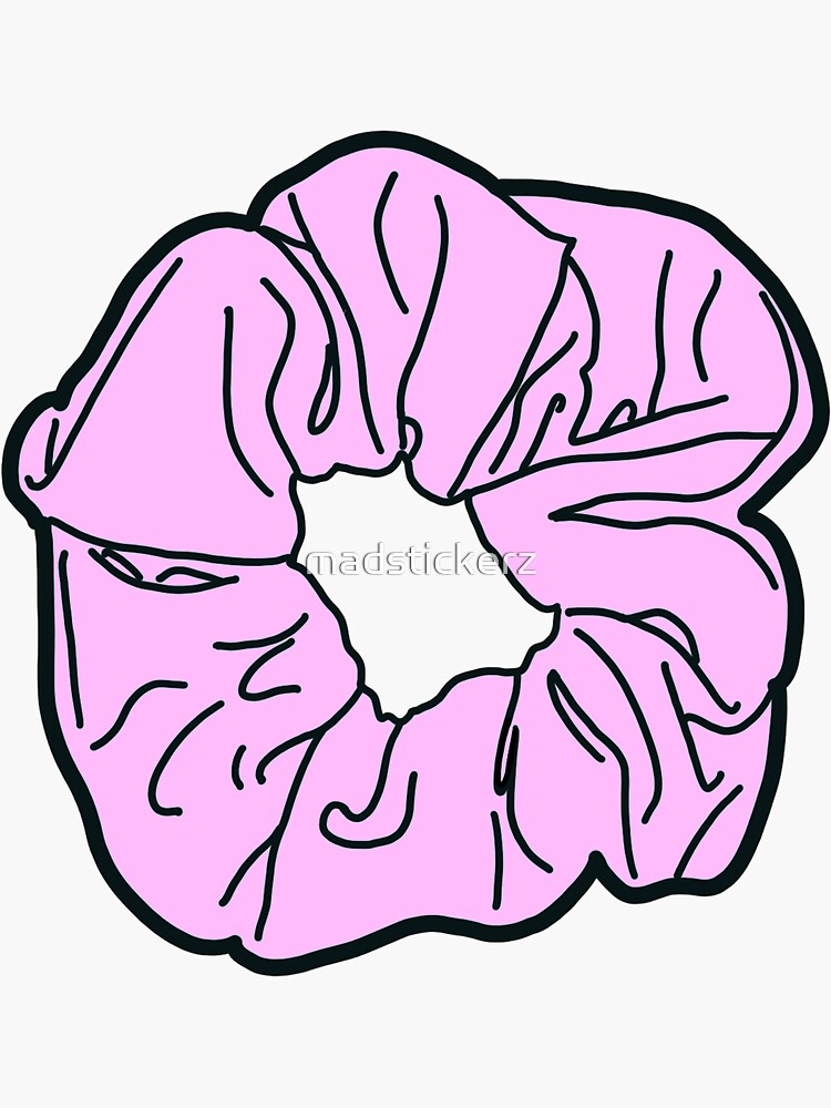 "Pink Scrunchie" Sticker by madstickerz | Redbubble