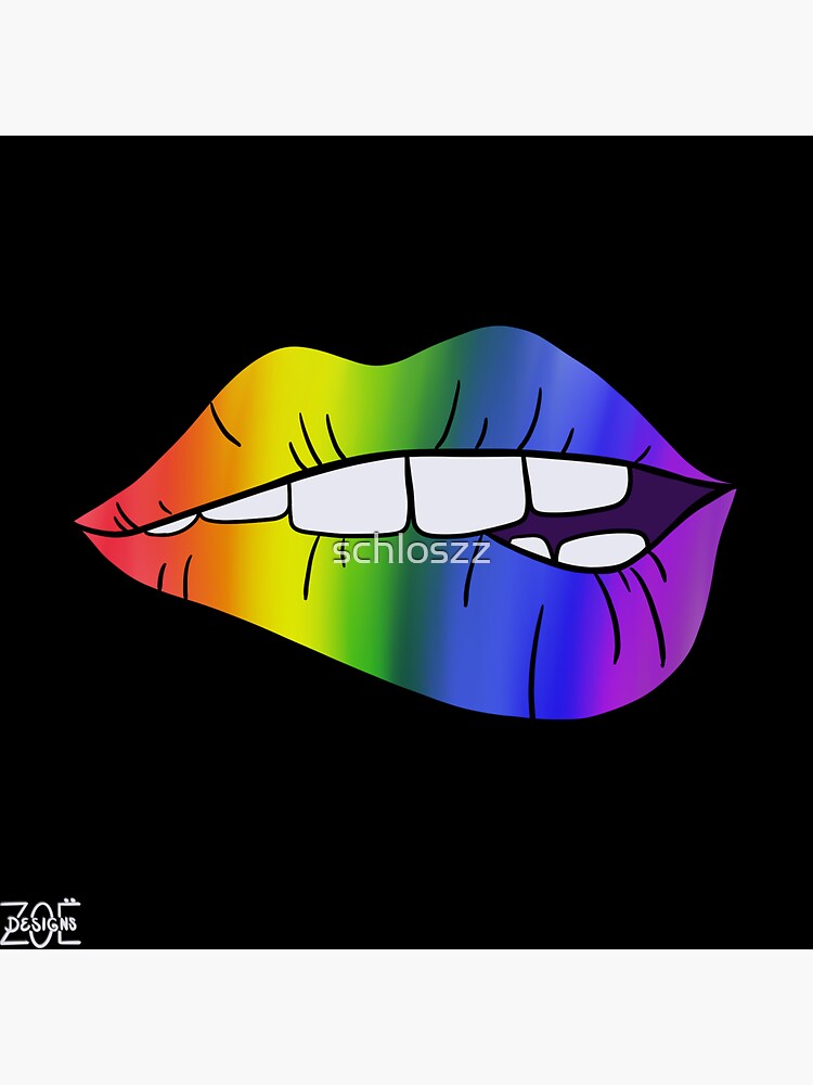 "Rainbow lips" Sticker by schloszz | Redbubble