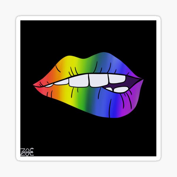 "Rainbow lips" Sticker by schloszz | Redbubble