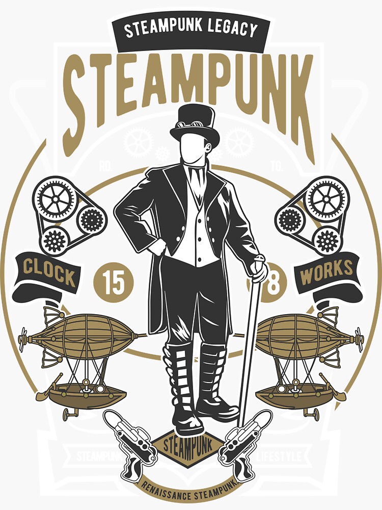 "Steampunk Legacy" Sticker for Sale by TinoThreads | Redbubble