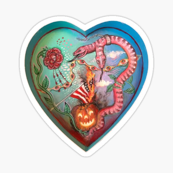 "Surreal Heart Shaped Snake Art" Sticker for Sale by Mutantland | Redbubble
