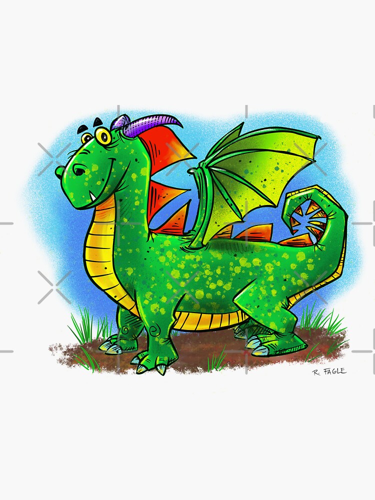 "Friendly Dragon" Sticker by magichammer | Redbubble