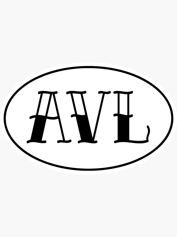 "AVL, Asheville, NC, Tattoo style" Sticker for Sale by cocotoe | Redbubble
