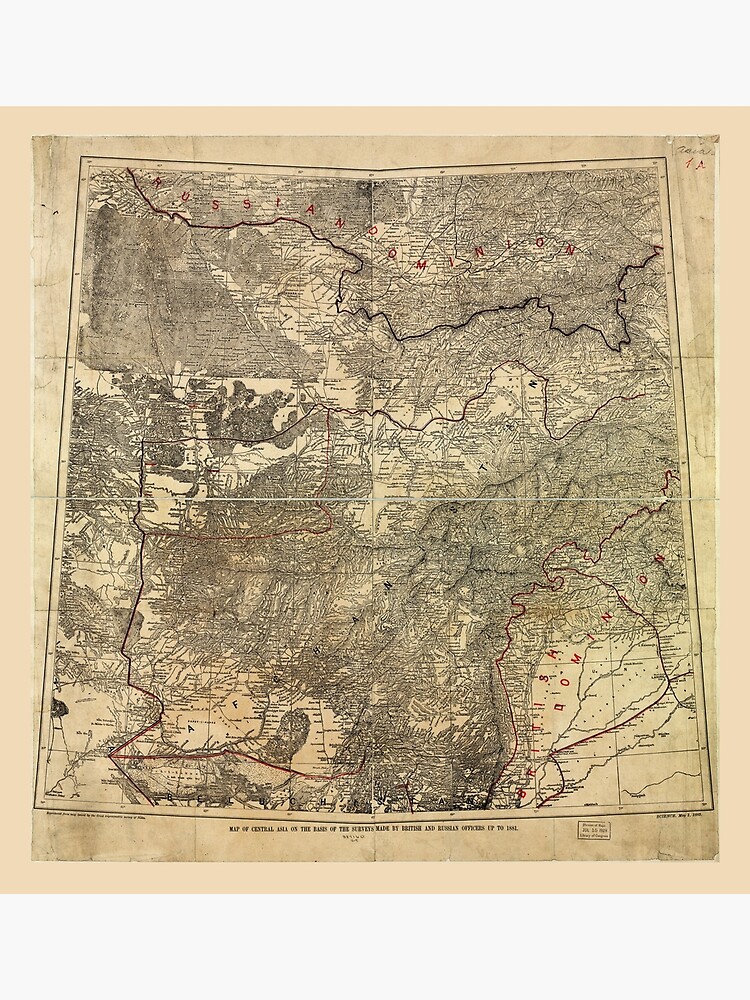 "Map of Central Asia (1885)" Art Print by allhistory | Redbubble
