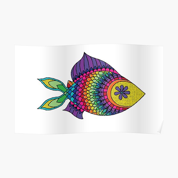 "Rainbow fish art" Poster for Sale by greenirene | Redbubble