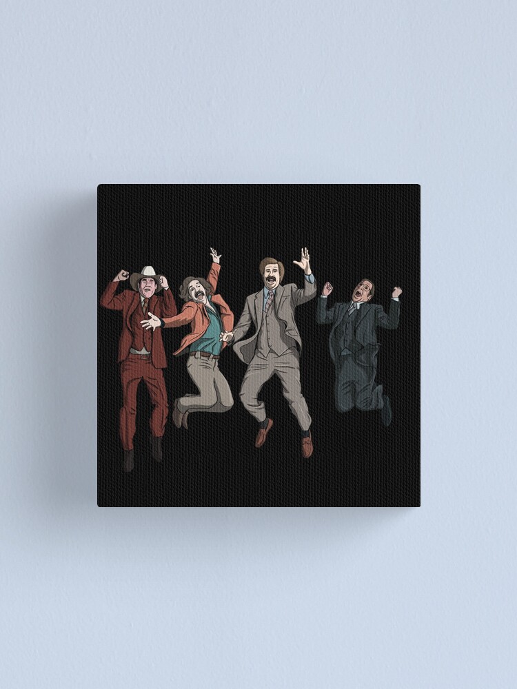 "Ron Burgundy Anchorman Crew Jumping" Canvas Print for Sale by ...