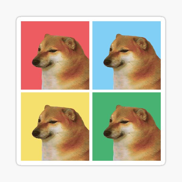 "Cheems - Doge Cover" Sticker for Sale by Ettore13 | Redbubble