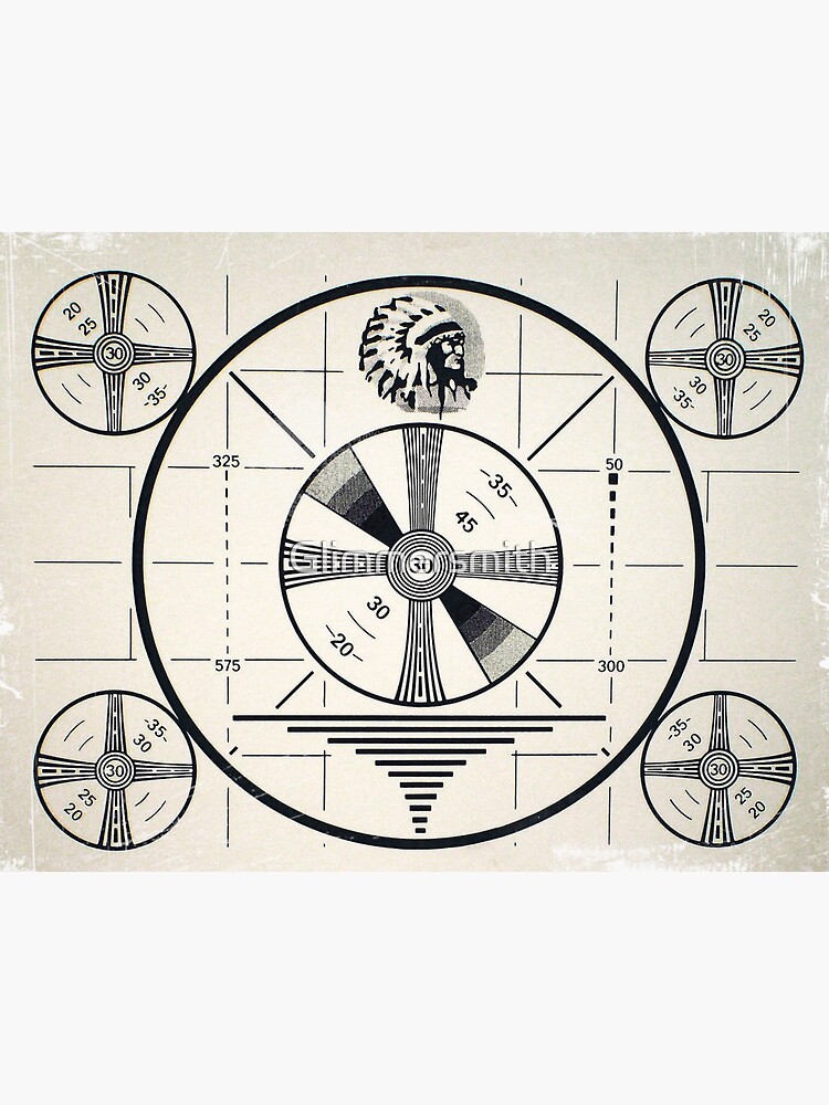 "Retro TV Monoscope Test Pattern" Sticker for Sale by Glimmersmith ...