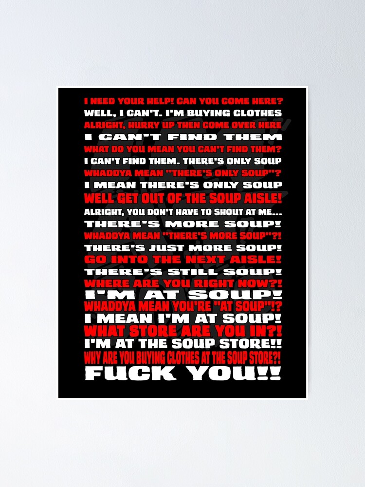 "At Soup Script" Poster for Sale by stonestreet | Redbubble
