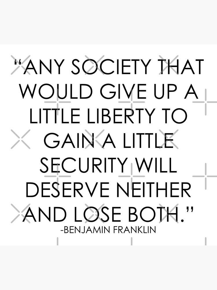 "Freedom and security Benjamin Franklin quote" Poster by ArtOfRebellion ...