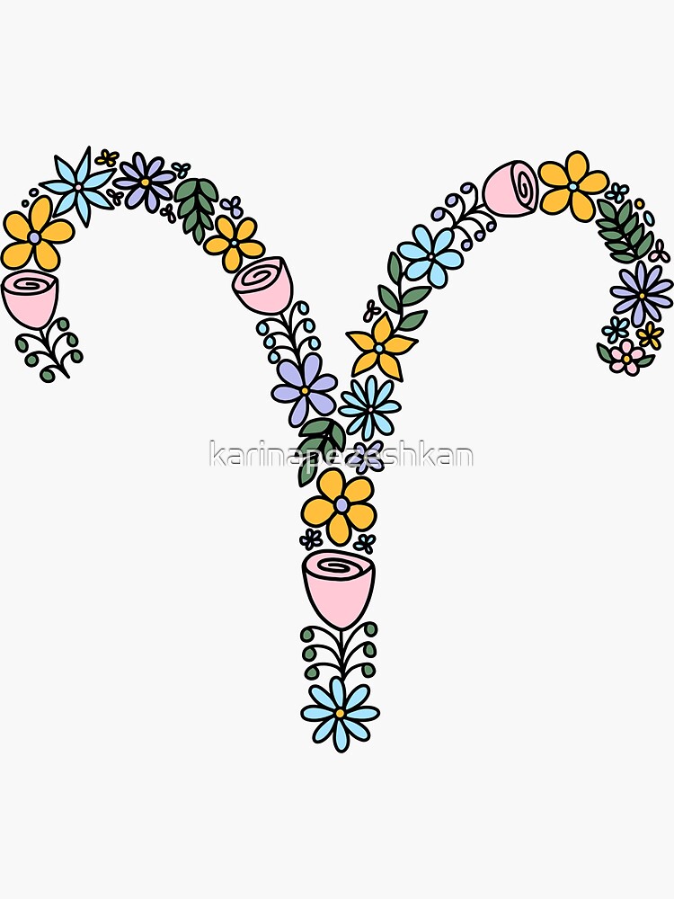 "Cute Aries Zodiac Symbol" Sticker for Sale by karinapezeshkan | Redbubble