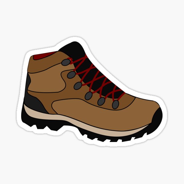 "Hiking Boot with Red Laces" Sticker for Sale by sarahlopezart | Redbubble