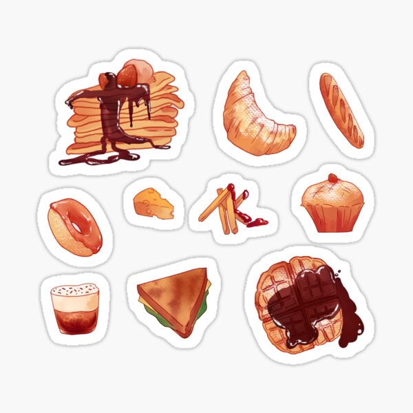 "breakfast food sticker pack" Sticker for Sale by nashazie | Redbubble