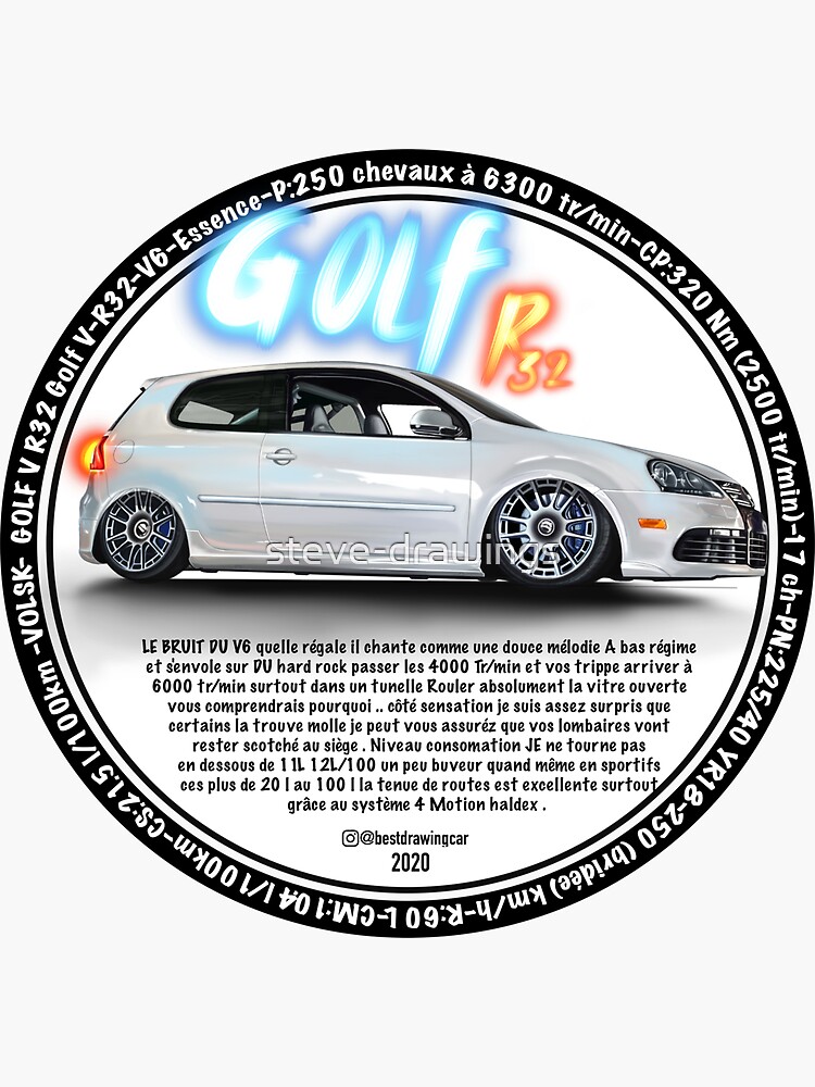 Sticker « Golf R32 », par steve-drawings | Redbubble