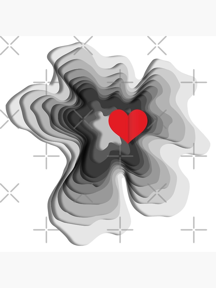 "See Through Heart Cut Paper Effect" Poster by THNKDESIGN | Redbubble