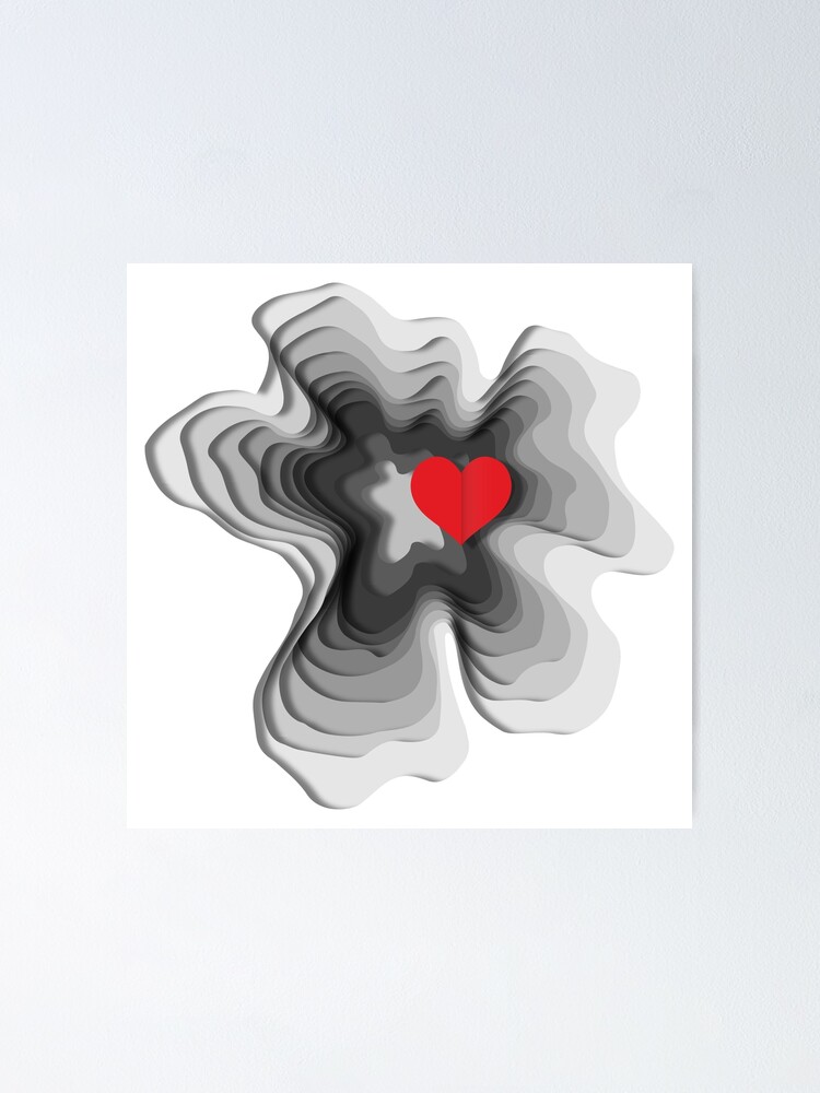 "See Through Heart Cut Paper Effect" Poster by THNKDESIGN | Redbubble
