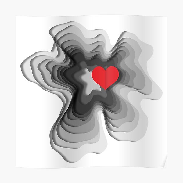 "See Through Heart Cut Paper Effect" Poster by THNKDESIGN | Redbubble