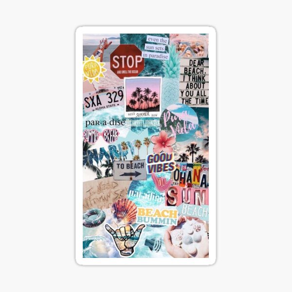 "Beach collage" Sticker for Sale by Hannahbell2020 | Redbubble