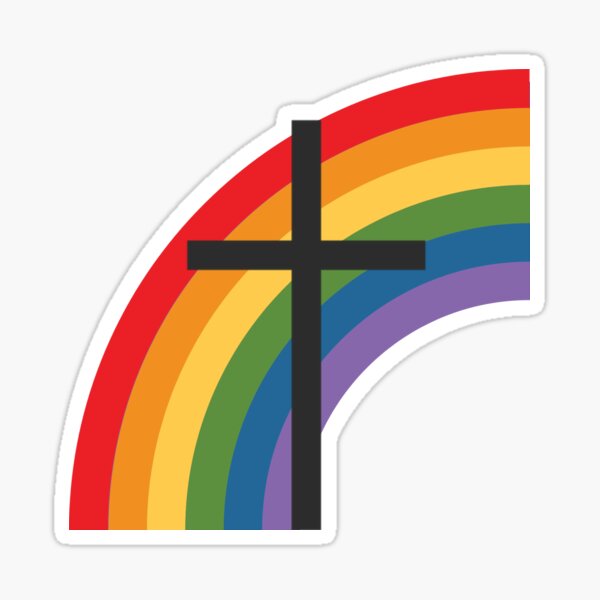"Rainbow Cross" Sticker for Sale by mackenzieh3 | Redbubble