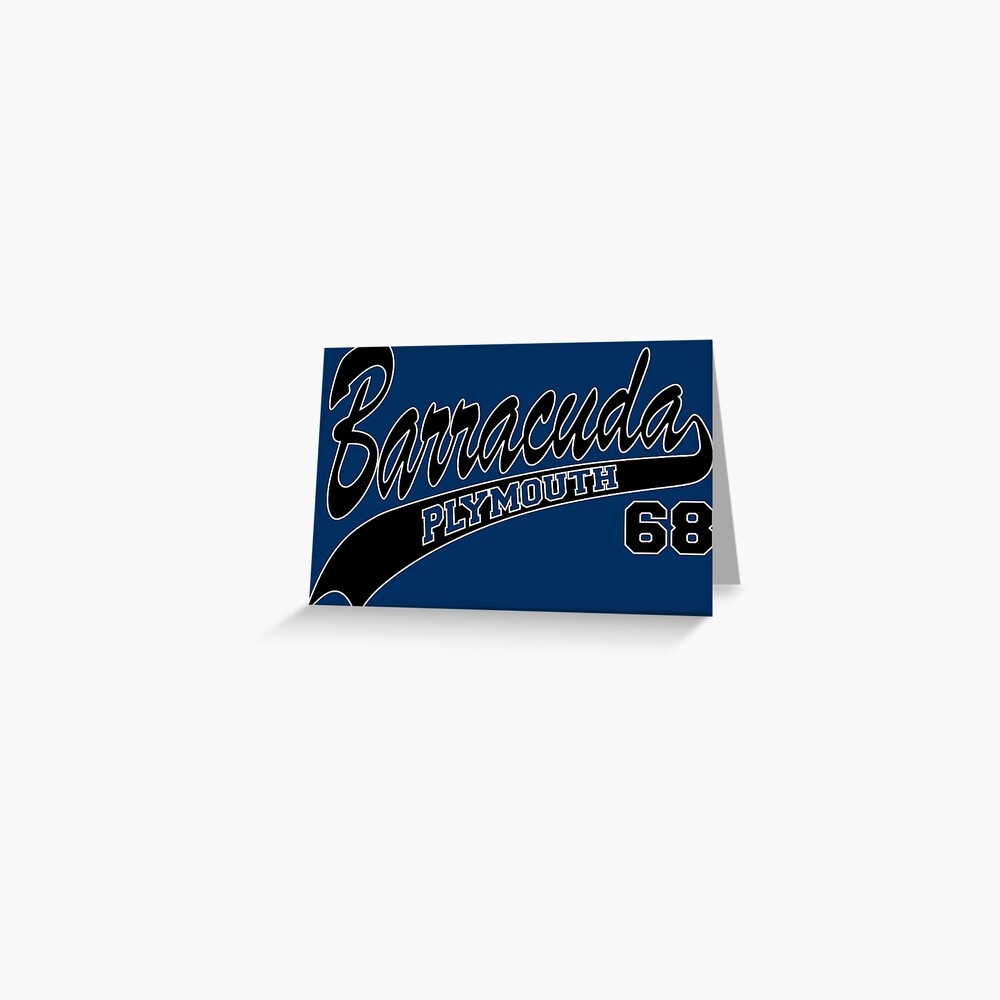 "68 Plymouth Barracuda - White Outline" Greeting Card by ItsMeRuva ...