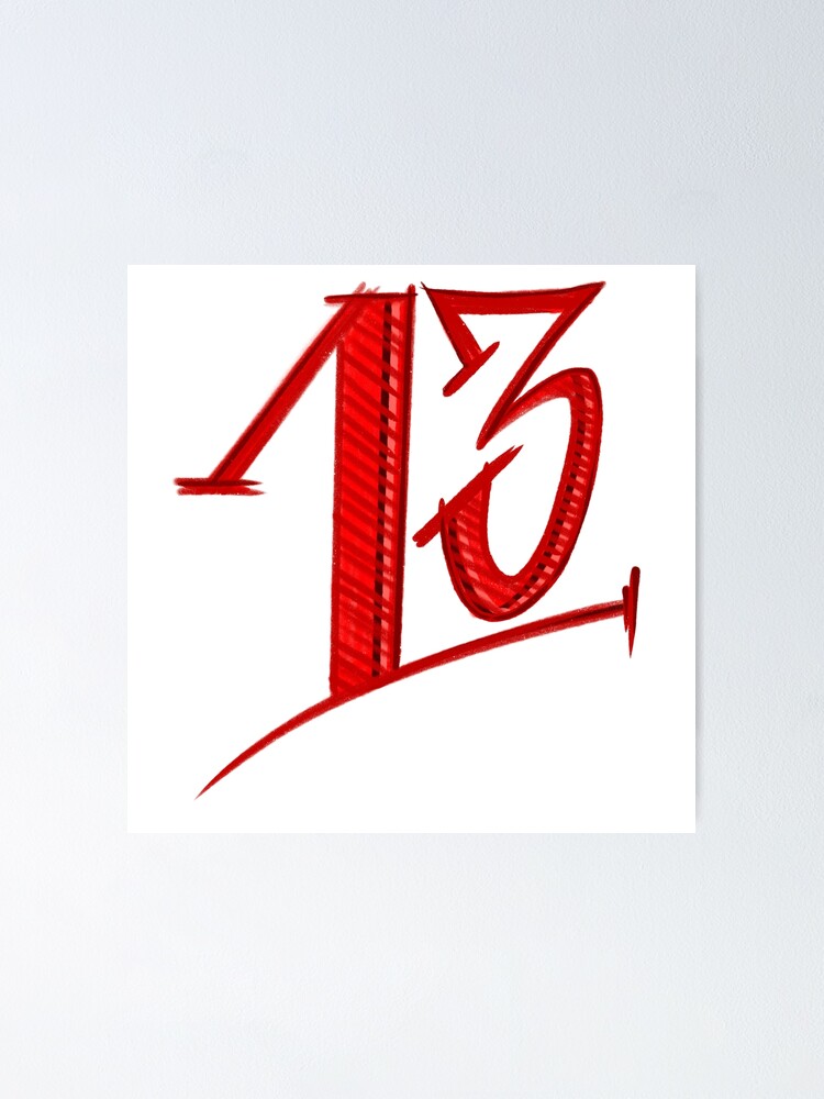 "Digital sketch of number 13" Poster by RinaGArt | Redbubble