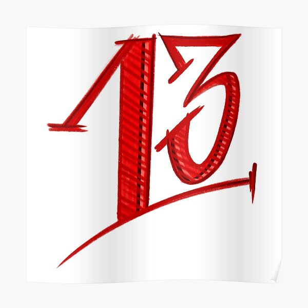 "Digital sketch of number 13" Poster by RinaGArt | Redbubble