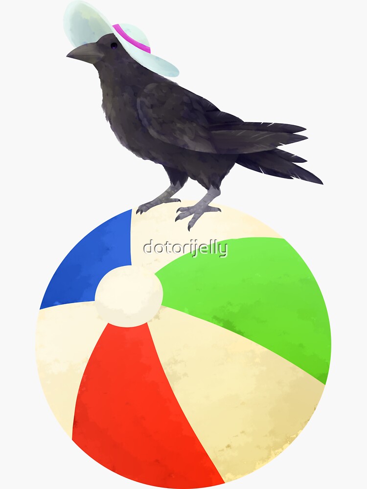 "Summer Crow Beach Ball" Sticker for Sale by dotorijelly | Redbubble