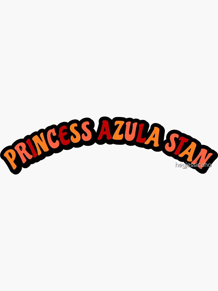 "AZULA STAN CURVED FONT " Sticker for Sale by heyjessicaho | Redbubble